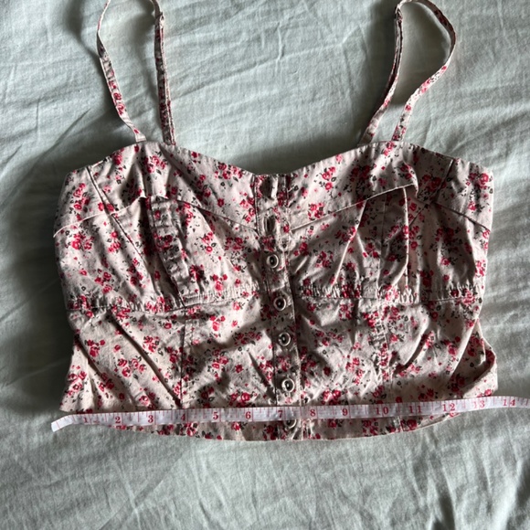 Tops | Floral Bustier Crop Top Spaghetti Strap Camisole Rose Ditsy ...